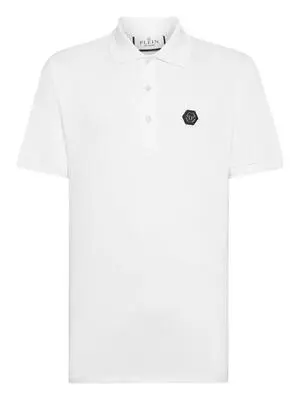 Philipp Plein Skull-print Cotton Polo Shirt - White