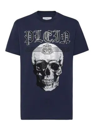 Philipp Plein Skull Logo-print Cotton T-shirt - Blue