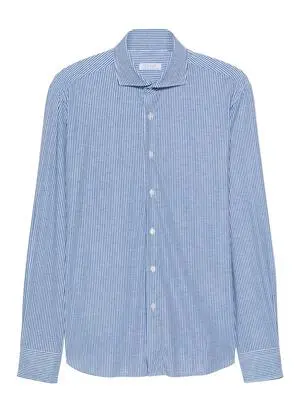 ORIAN Striped Stretch Shirt - Blue
