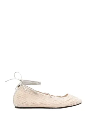 Isabel Marant Belna Lace-up Ballerina Shoes - Neutrals