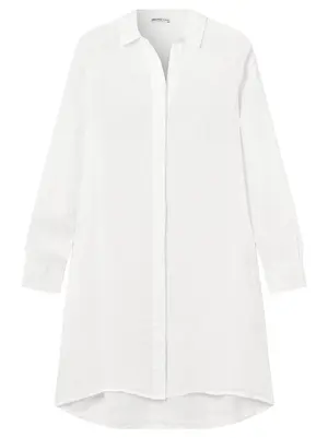 JAMES PERSE Linen Midi Shirt Dress - White