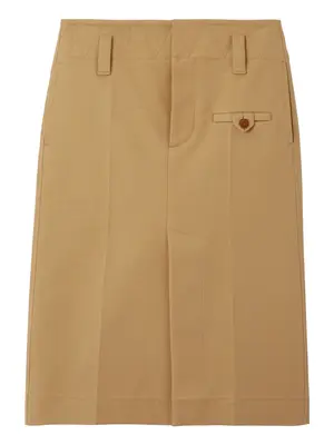Bottega Veneta Cotton-canvas Knee-length Skirt - Brown
