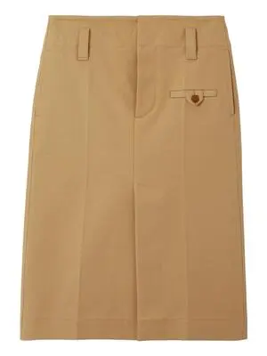 Bottega Veneta Bottega Veneta Cotton-Canvas Knee-Length Skirt Brown