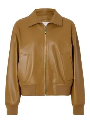Bottega Veneta Leather Bomber Jacket - Brown