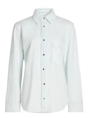 Vince Twill Snap-front Overshirt - Celestine