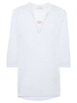 Valentino Garavani Fishnet Beach Dress - White