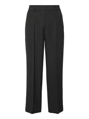TOTEME Cropped Straight Leg Trousers - Black