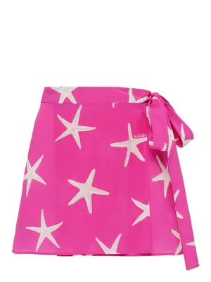Valentino Garavani Printed Silk Wrap Skirt - Pink
