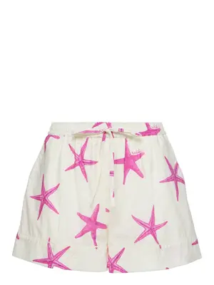 VALENTINO Valentino Starfish Print Cotton Poplin Shorts