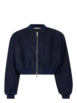 THE FRANKIE SHOP Micky Padded Denim Bomber - Blue