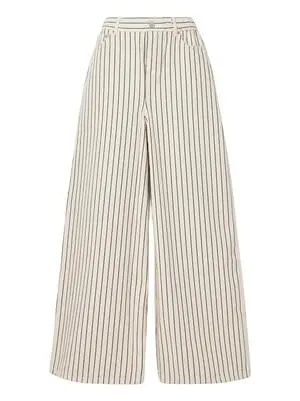 THE FRANKIE SHOP Sasha Striped Wide-leg Jeans - Cream