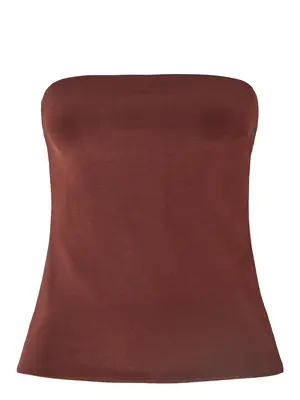 ESSE STUDIOS Illi Strapless Ponte Top - Burgundy