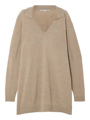 Stella McCartney Oversized Cashmere And Wool-blend Sweater - Neutrals