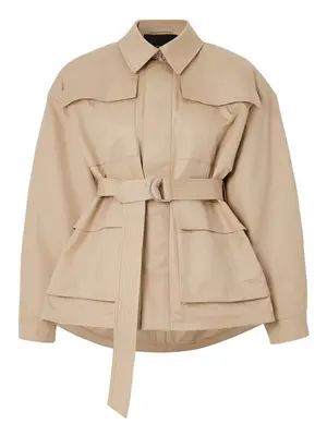 Wardrobe.NYC Belted Cotton-drill Parka - Neutrals