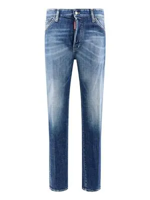 Dsquared2 Cotton Jeans With Logo Patch - Blue