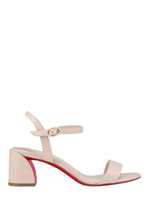 CHRISTIAN LOUBOUTIN Miss Jane 55mm Leather Sandals Beige