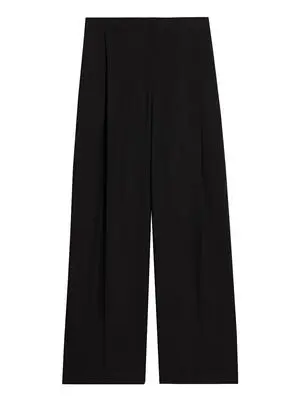 Oscar De La Renta Wool And Mohair-blend Wide-leg Pants - Black