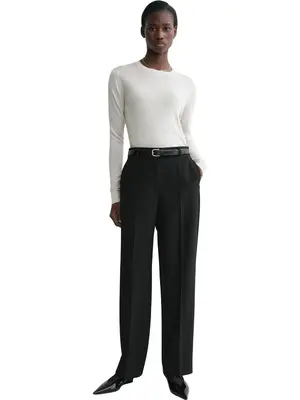 TOTEME Straight Tailored Trousers - Black