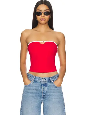 Superdown Whitney Strapless Top - Red