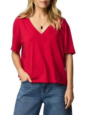 Splendid Kacey V-neck T-shirt - Rouge