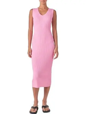 GREY LAB Rib Sleeveless Maxi Sweater Dress - Pink