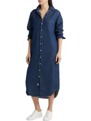 Frank & Eileen Rory Long Sleeve Denim Maxi Shirtdress - Dark Vintage Wash