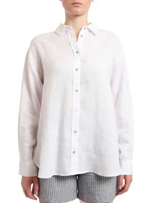 MAVI Long Sleeve Linen Shirt - White