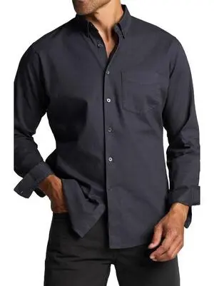 ROAN Henrick Cotton Oxford Button-down Shirt Midnight