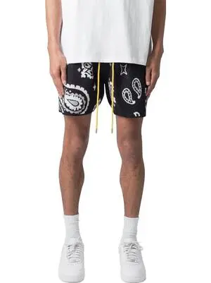 Mnml Mnml Paisley Jacquard Knit Shorts Black