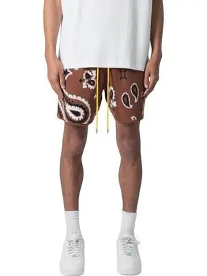 Mnml Mnml Paisley Jacquard Knit Shorts Brown