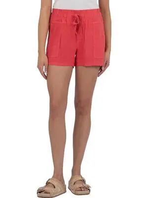 Kut From The Kloth KUT From The Kloth Katana Drawstring Linen Blend Shorts Watermelon
