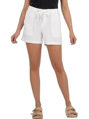 Kut From The Kloth KUT From The Kloth Katana Drawstring Linen Blend Shorts White