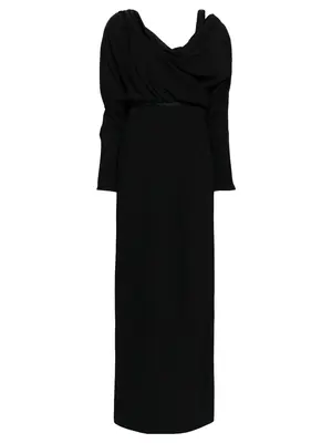 Giambattista Valli Draped Belted Midi Dress - Black