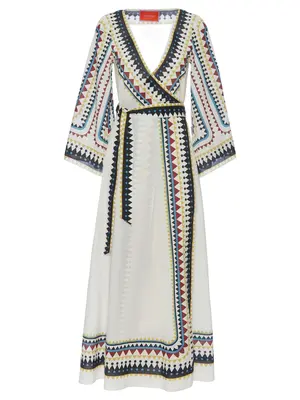 La DoubleJ Cotton Maxi Wrap Dress - White