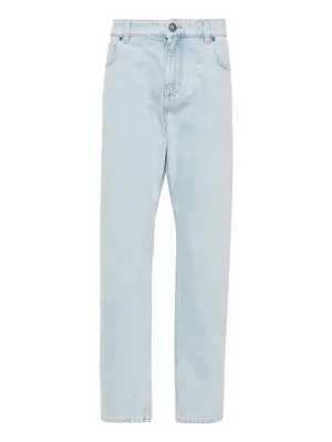 Balmain Mid-rise Straight Jeans - Blue