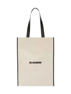 JIL SANDER Flat Shopper Medium Tote Bag - White