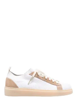 Eleventy Panelled Knit Sneakers - White