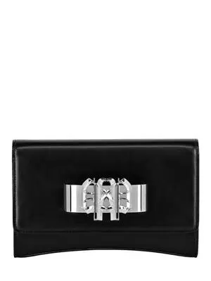 Philipp Plein Logo-plaque Leather Clutch - Black