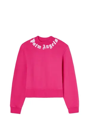 Palm Angels Logo-print Cotton Sweatshirt - Pink
