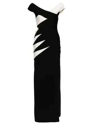 Zuhair Murad Panelled Off-shoulder Gown - Black