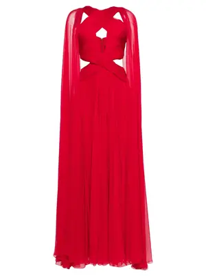 Zuhair Murad Silk-chiffon Cape Gown - Red