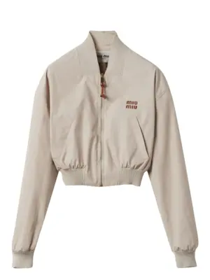 MIU MIU Miu Miu Panama Cropped Bomber Jacket