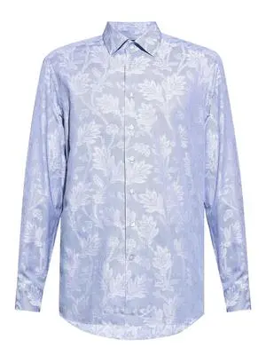 Etro Floral-print Cotton Shirt - Blue