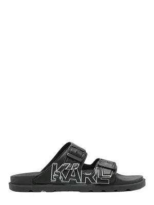 Karl Lagerfeld Kondo Two-strap Slides - Black