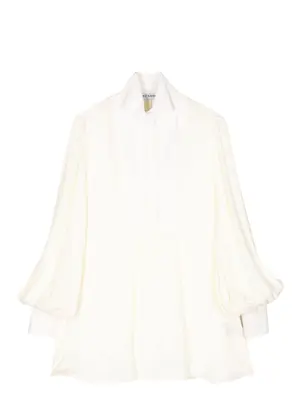 Dice Kayek Wingtip-collar Silk Shirt - White