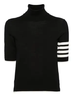 THOM BROWNE Stripe-Detailing Short-Sleeve Jumper