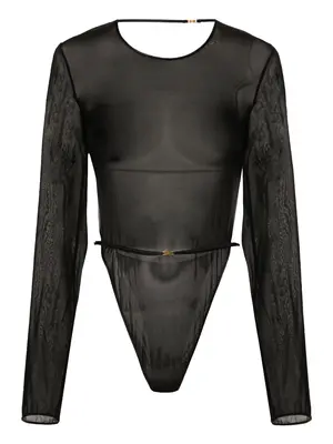 SAINT LAURENT Saint Laurent Open-Back Crepe Bodysuit