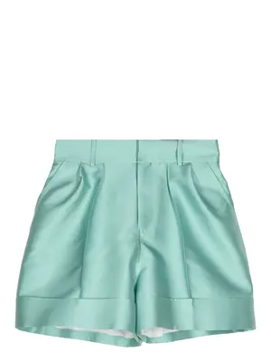 Dice Kayek Satin Mini Shorts - Green