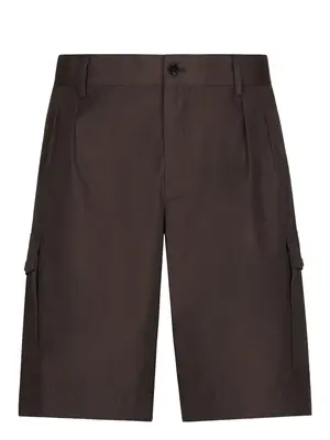 Dolce & Gabbana Straight-leg Cotton Cargo Shorts - Brown