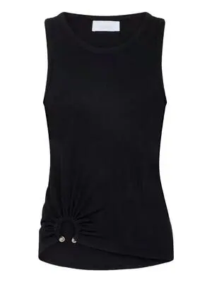 Rabanne Asymmetric Gathered-detail Tank Top - Black